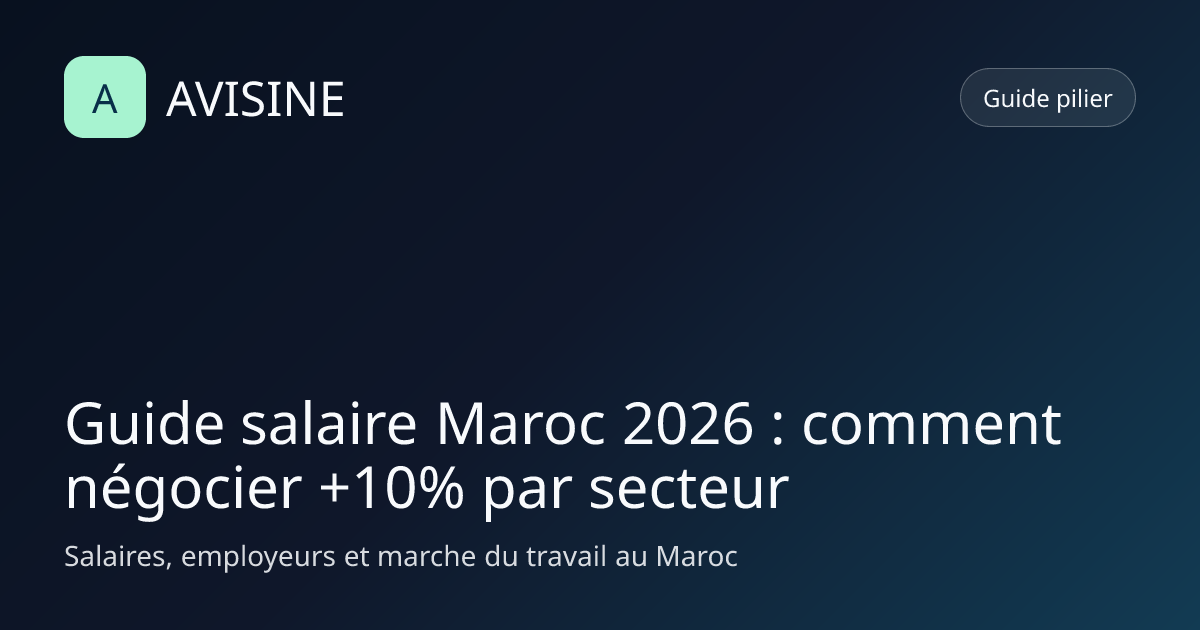 Guide salaire Maroc 2026 : comment négocier +10% par secteur